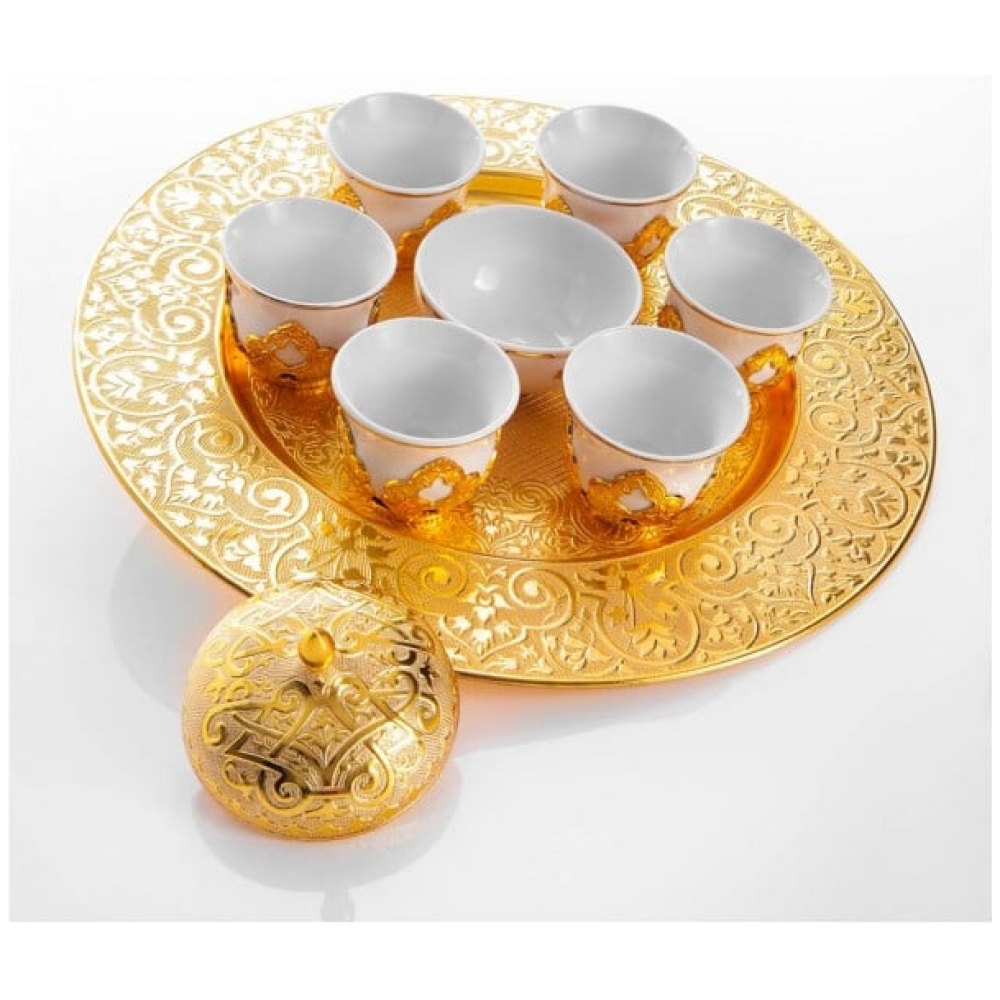 Buy Turkish Mirra Coffee Set for Six, Small, Golden Colour - Grand ...