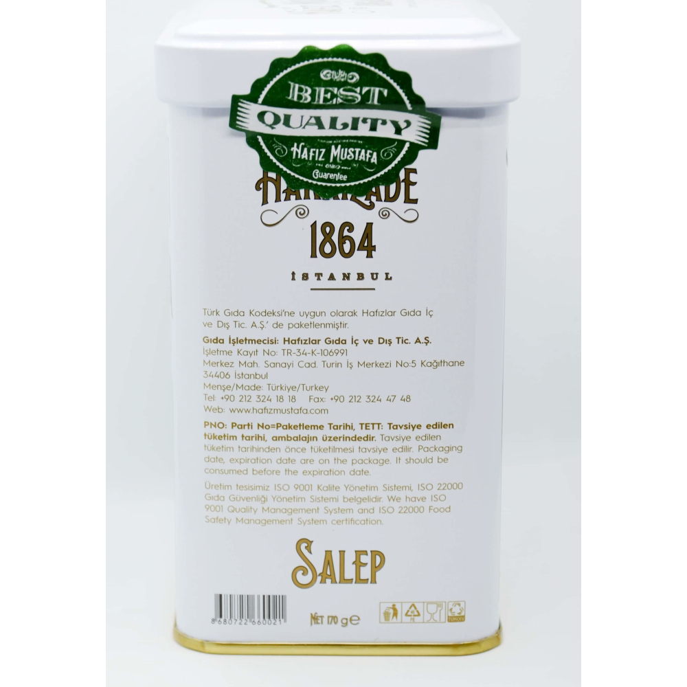 Buy Turkish Sahlep Powder, Hafiz Mustafa - Grand Bazaar Istanbul Online ...