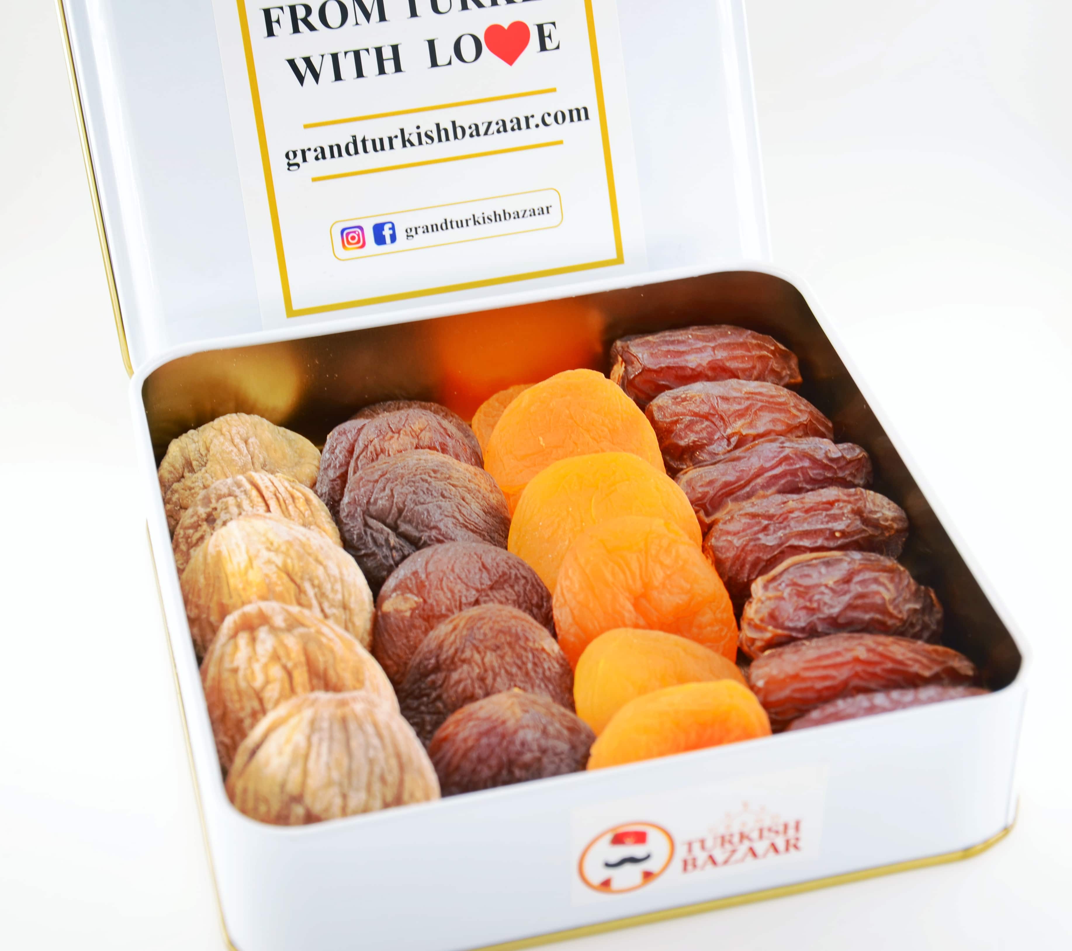 Buy Assorted Dried Fruits Box, 500g-18oz - Grand Bazaar Istanbul Online ...