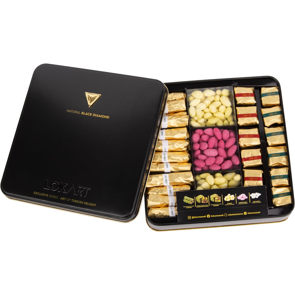 Buy Premium Turkish Delight Box with Real Black Diamond Brooch, 454g ...
