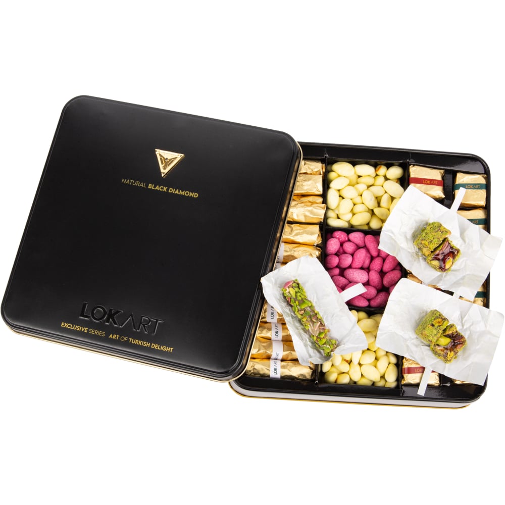 Buy Premium Turkish Delight Box with Real Black Diamond Brooch, 454g ...