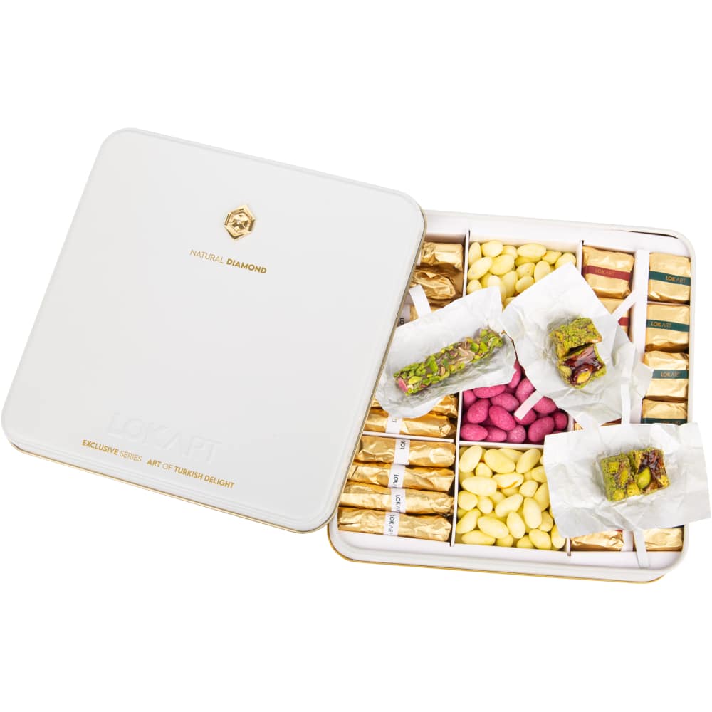 Buy Premium Turkish Delight Box with Real Diamond Brooch, 454g - 16oz ...